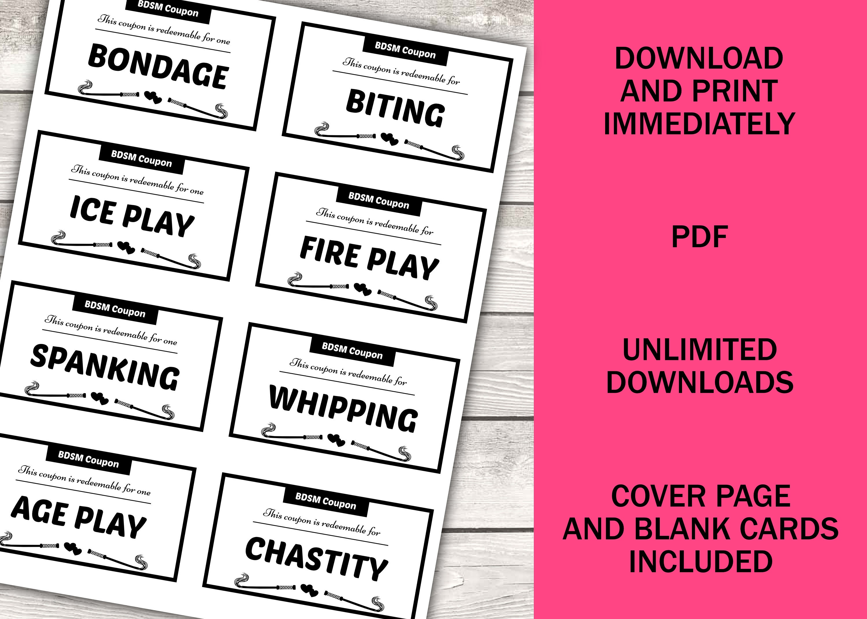 Printable Sex + BDSM + Date Night Coupons - Naughty Kinky Erotic Fetish ...