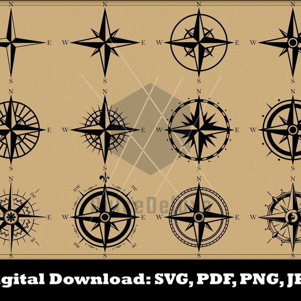 Compass Svg - Etsy