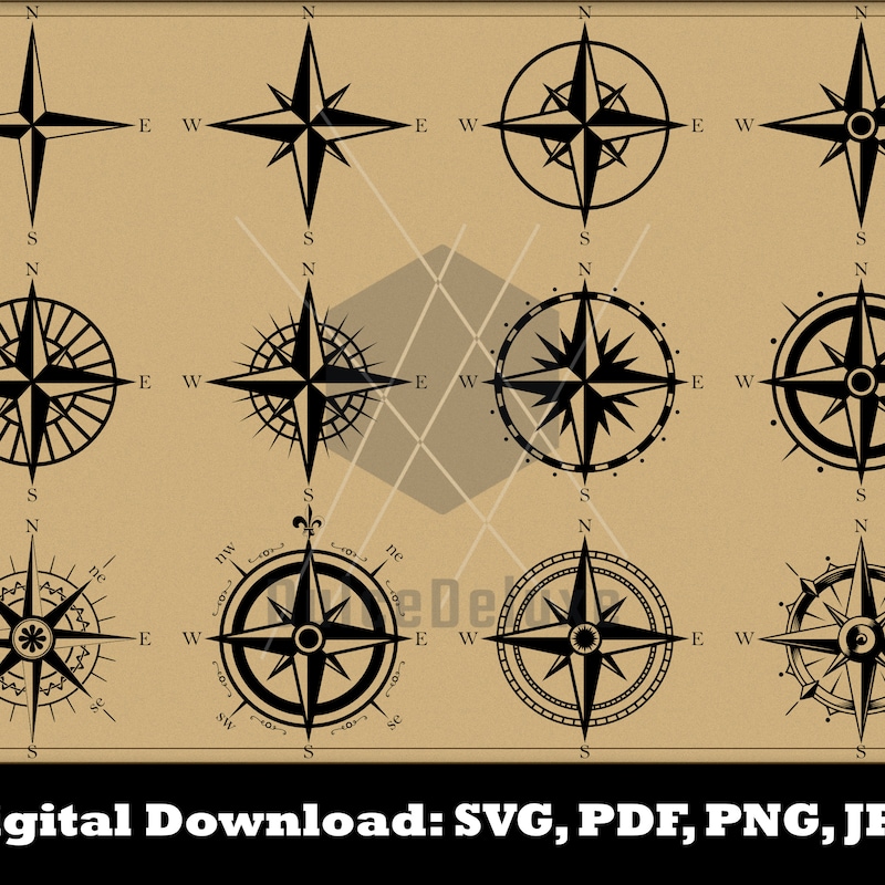 Compass Svg - Etsy