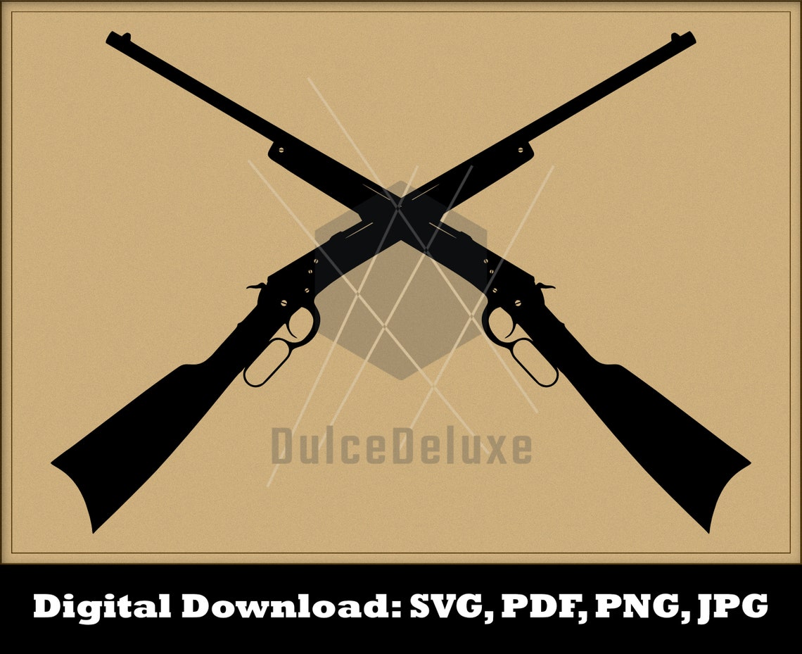 Crossed Rifles SVG Model 1892 SVG Gun SVG Lever Action Rifle Clipart ...