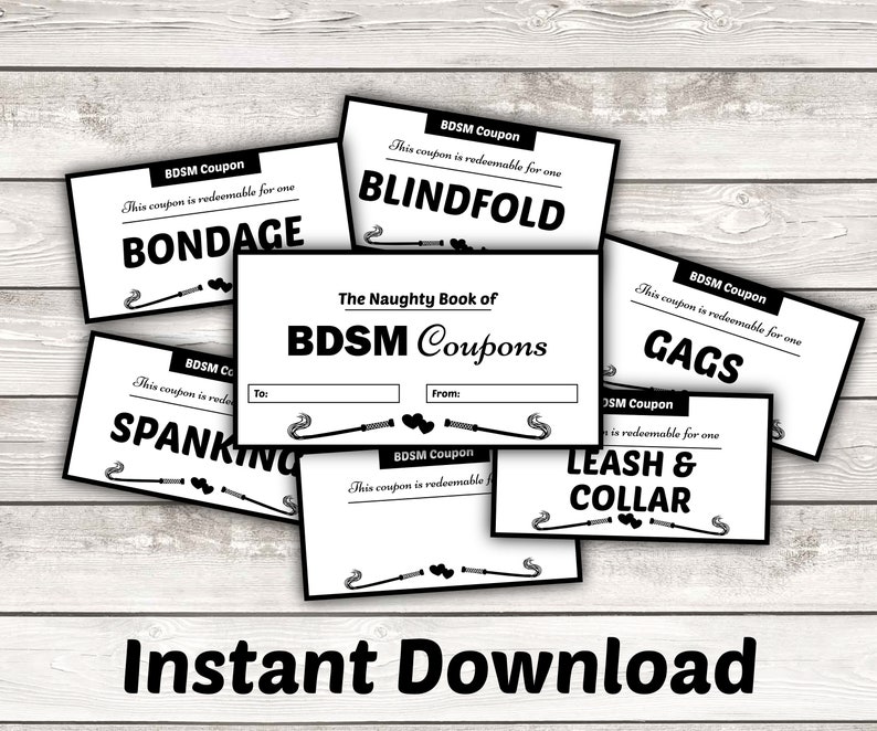 Printable Bdsm Sex Coupons Naughty Kinky Erotic Fetish Etsy