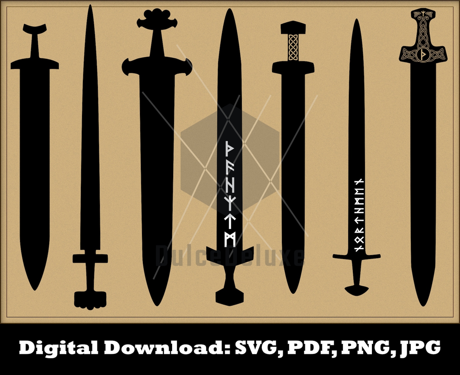 Viking Swords SVG Bundle - Viking Swords Clipart - Medieval Swords ...