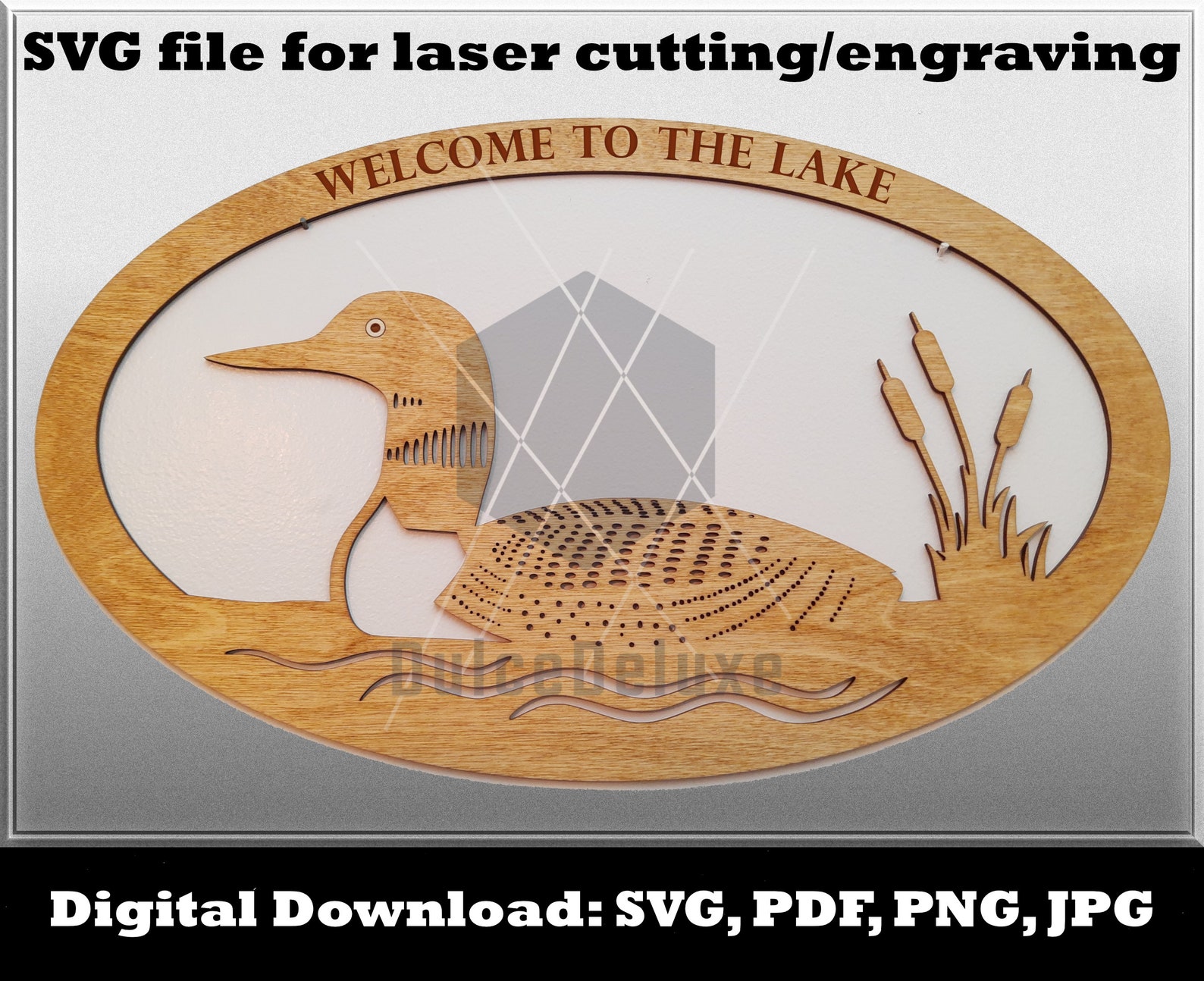 Cottage Sign - Lasercut Glowforge Ready Loon Sign SVG - Lakehouse ...