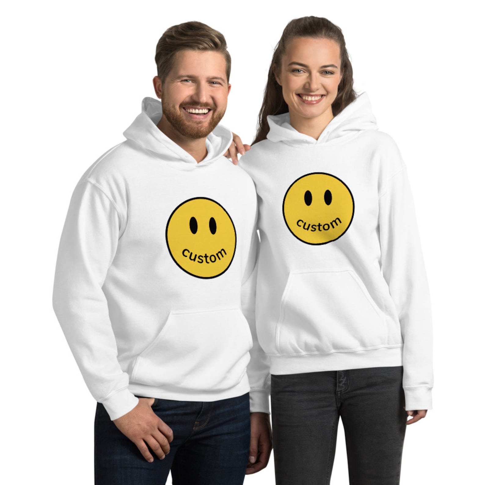 Custom Smiley Face Unisex Hoodie Etsy