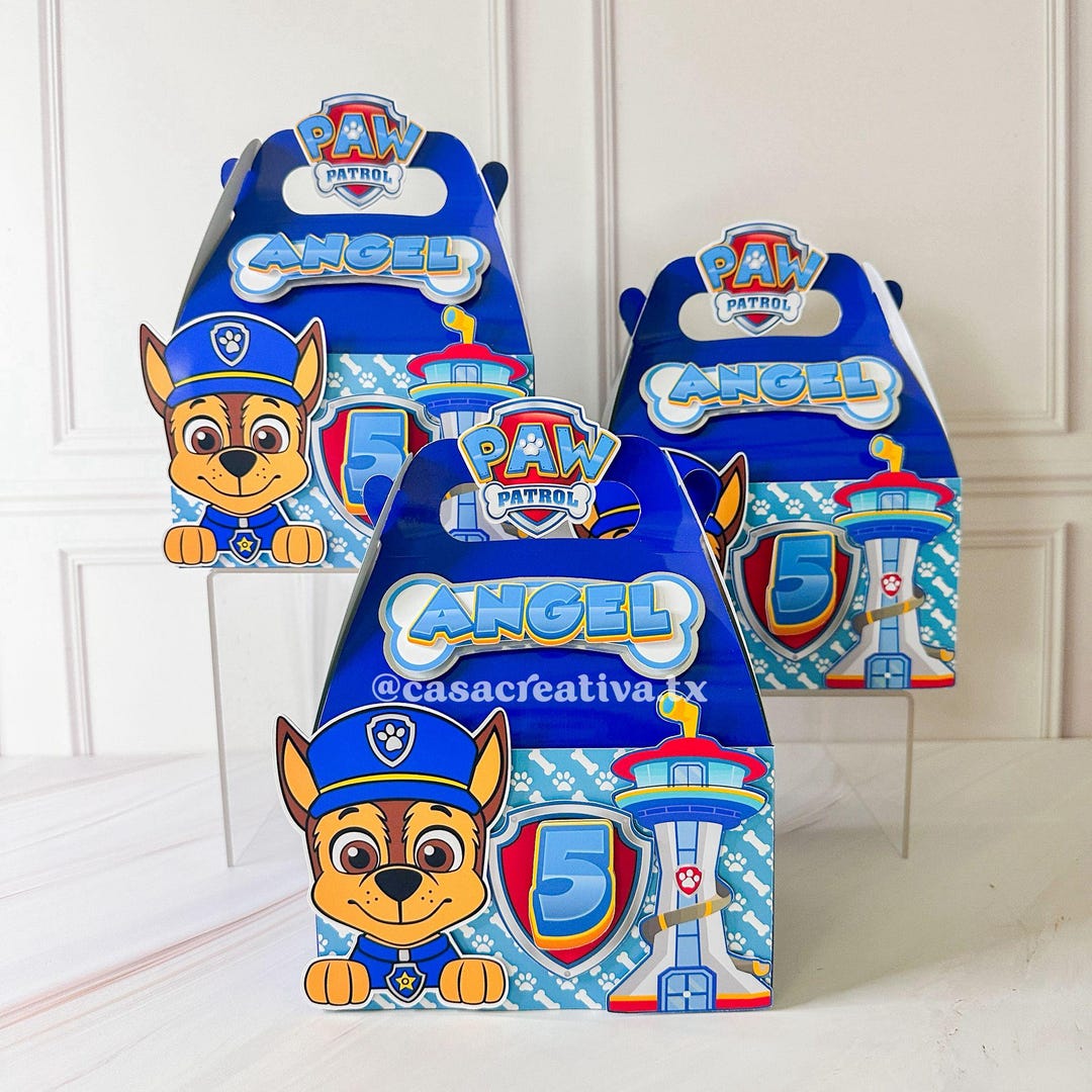 Digital Candy Box Design Paw Patrol Chase, Candy Box, Favor Boxes ...
