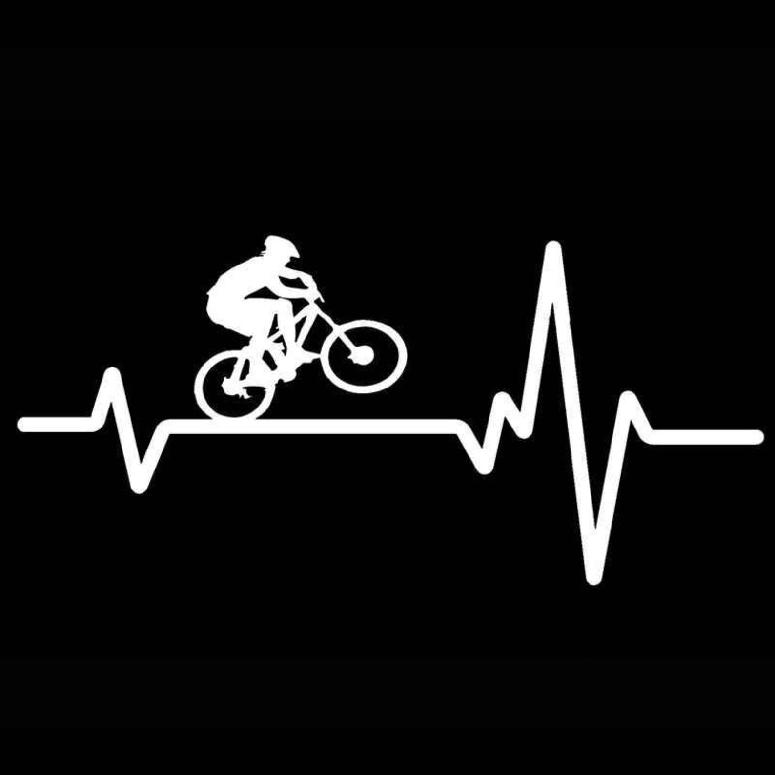 Mountain Bike Heartbeat Decal, MTB Heartbeat Decal, MTB Heartbeat Car ...