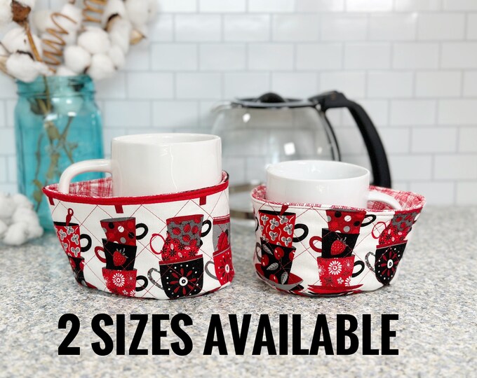 Tea Cup Cozy, Microwave Mug Cozy, Fabric Cup Holder, College Student ...