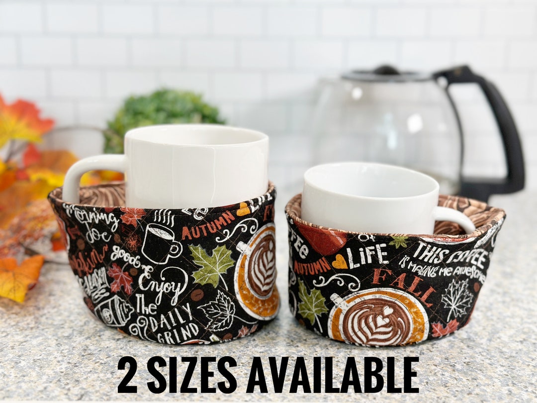 Microwave Mug Cozy, Fall Pumpkin Mug Cozy, Fabric Cup Holder, College ...
