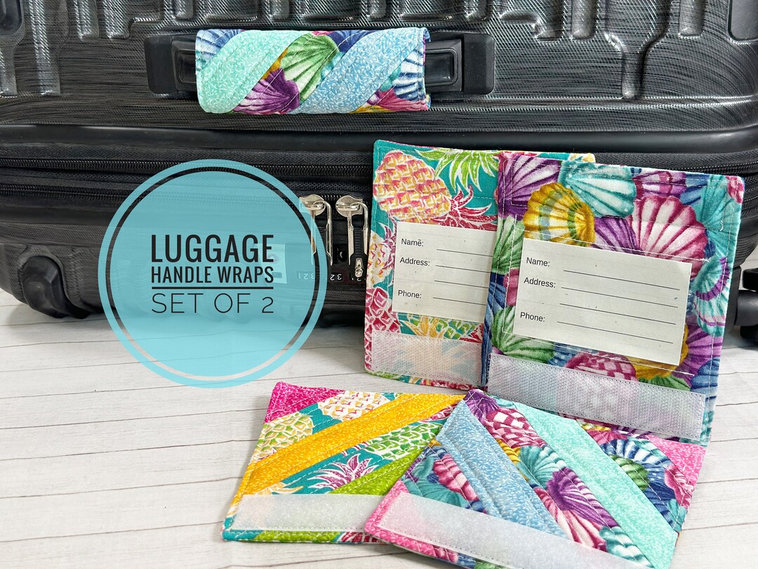 Summer Luggage Tags, Luggage Handle Wrap, Quilted Luggage Tag, Gift for ...