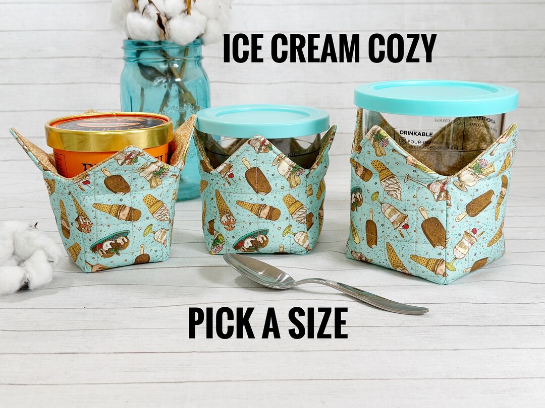 Ice Cream Cozy, Pint Sleeve, Ice Cream Holder, Pint Size Cup Cozy, Ice ...