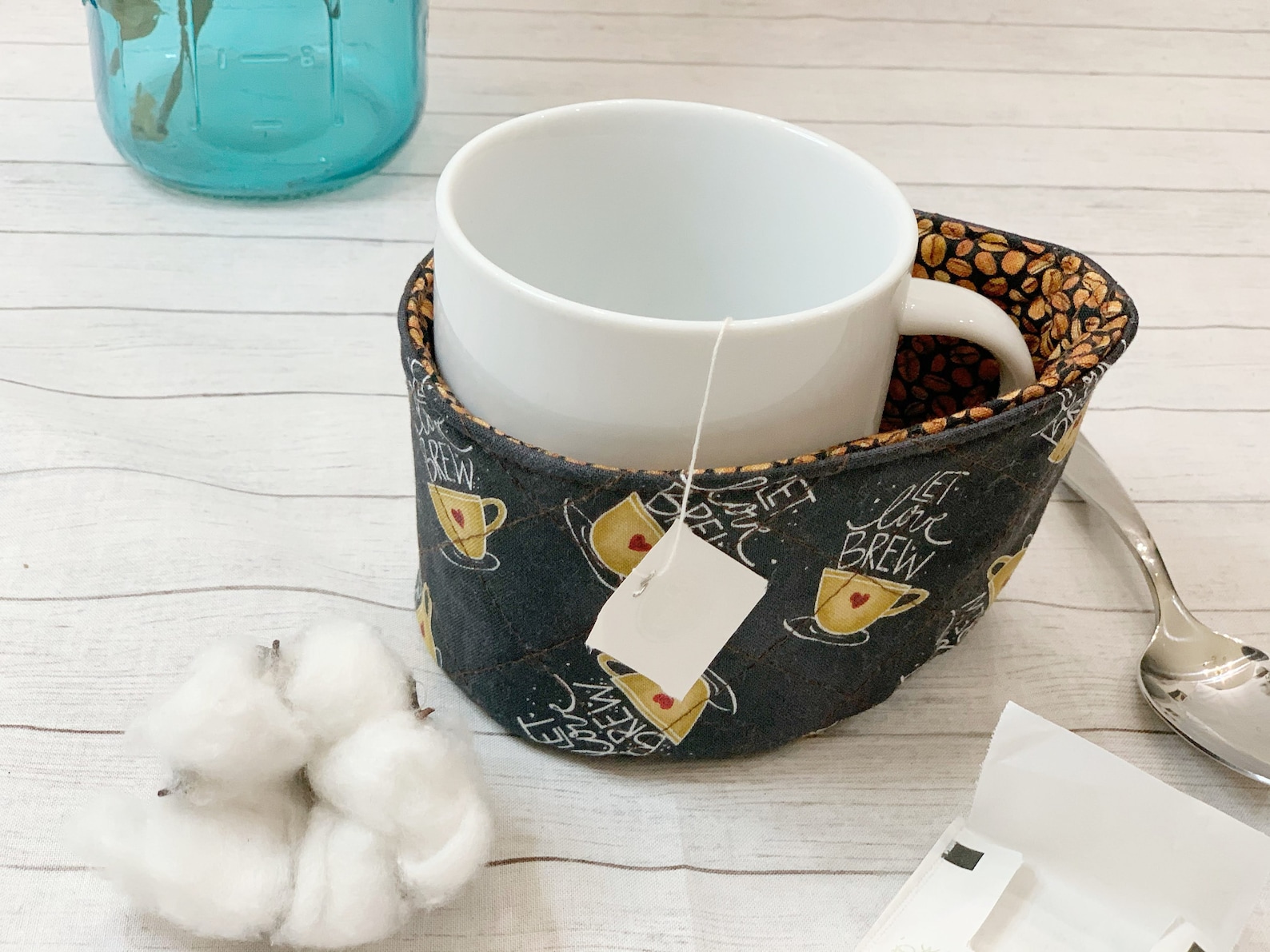 Mug Cozy Microwave Cozy Cup Holder Fabric Mug Cozy Kitchen - Etsy
