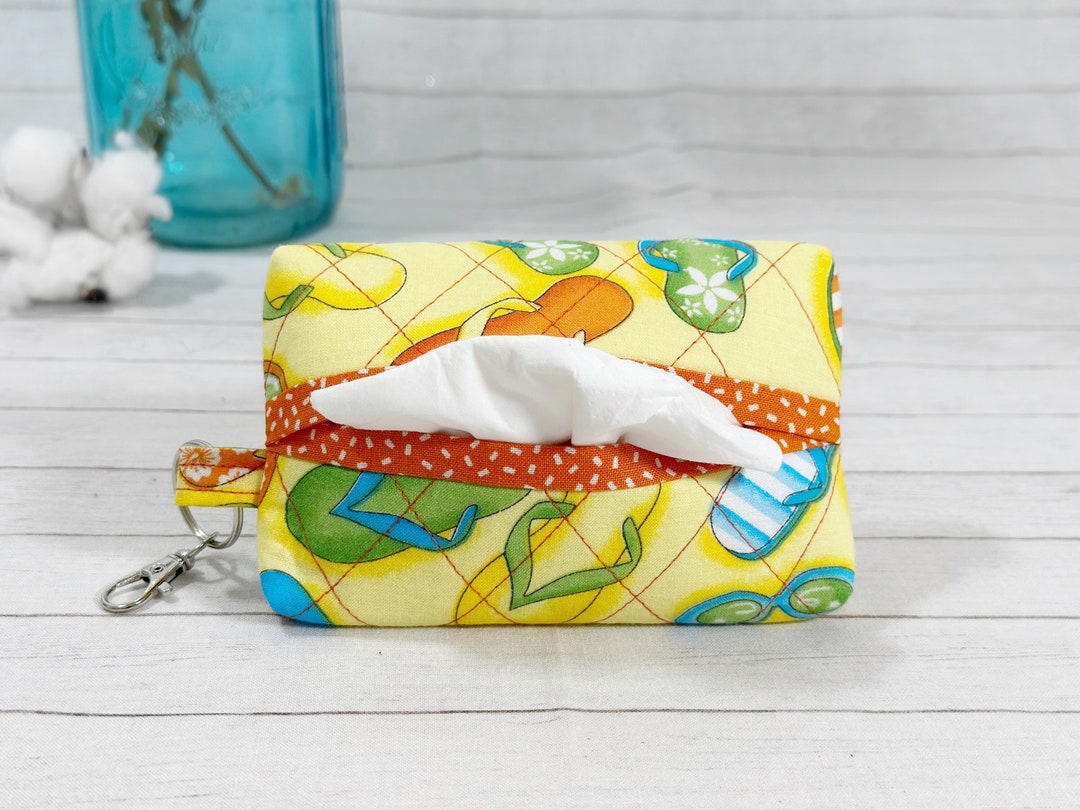 Travel Tissue Holder, Purse Tissue Case, Keychain Attachment, Quilted ...