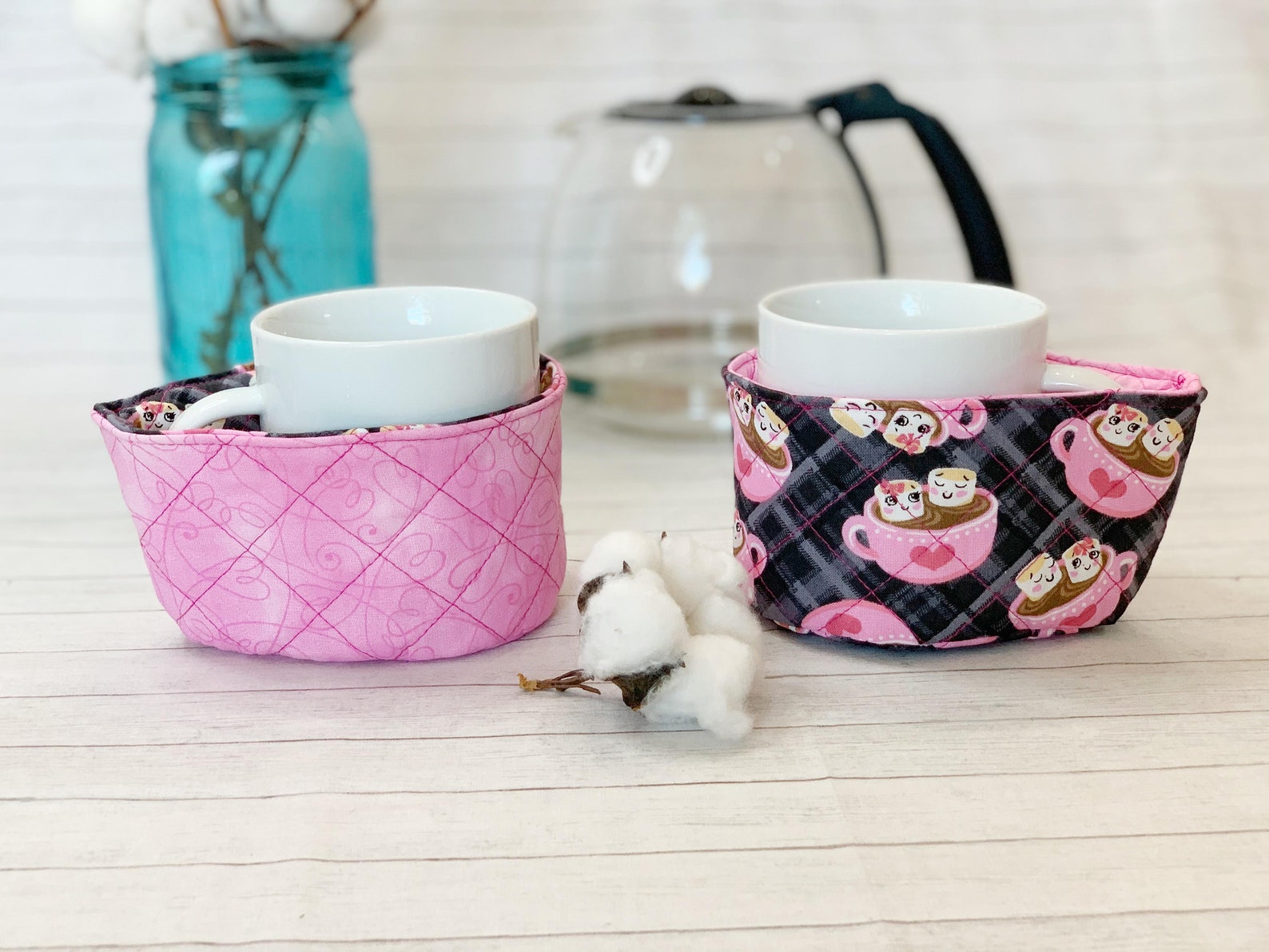 Microwave Cozy Mug Cozy Coffee Cup Cozy Fabric Mug Cozy | Etsy