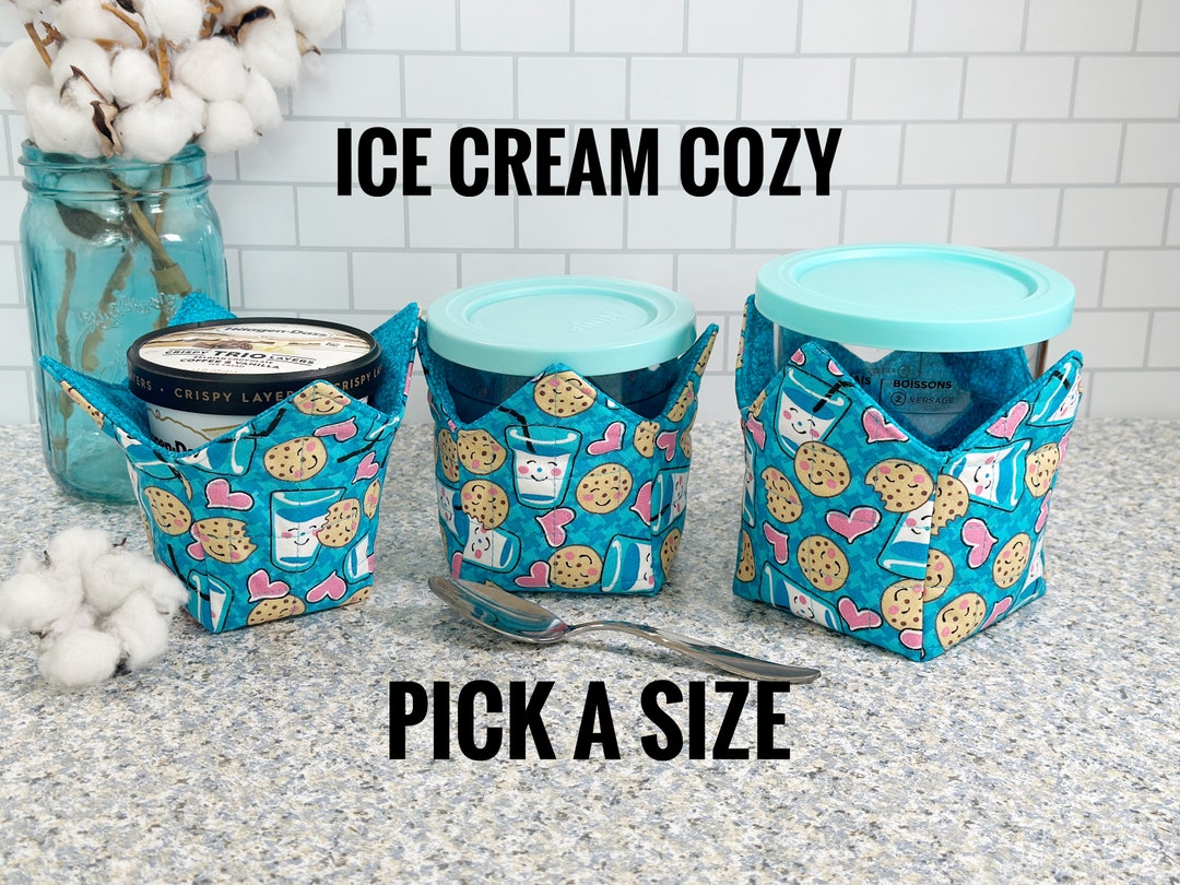 Ice Cream Cozy, Pint Sleeve, Ice Cream Holder, Pint Size Cup Cozy, Milk ...