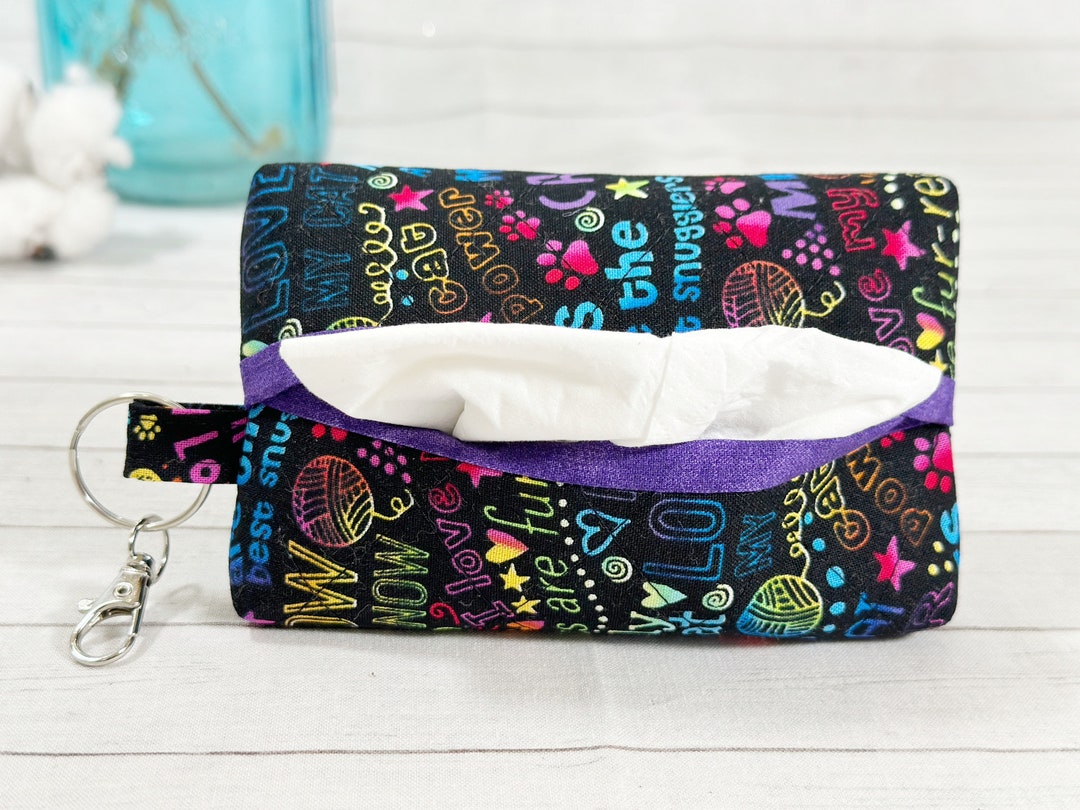 Purse Tissue Holder, Travel Tissue Case, Cat Owner Gift, Keychain ...