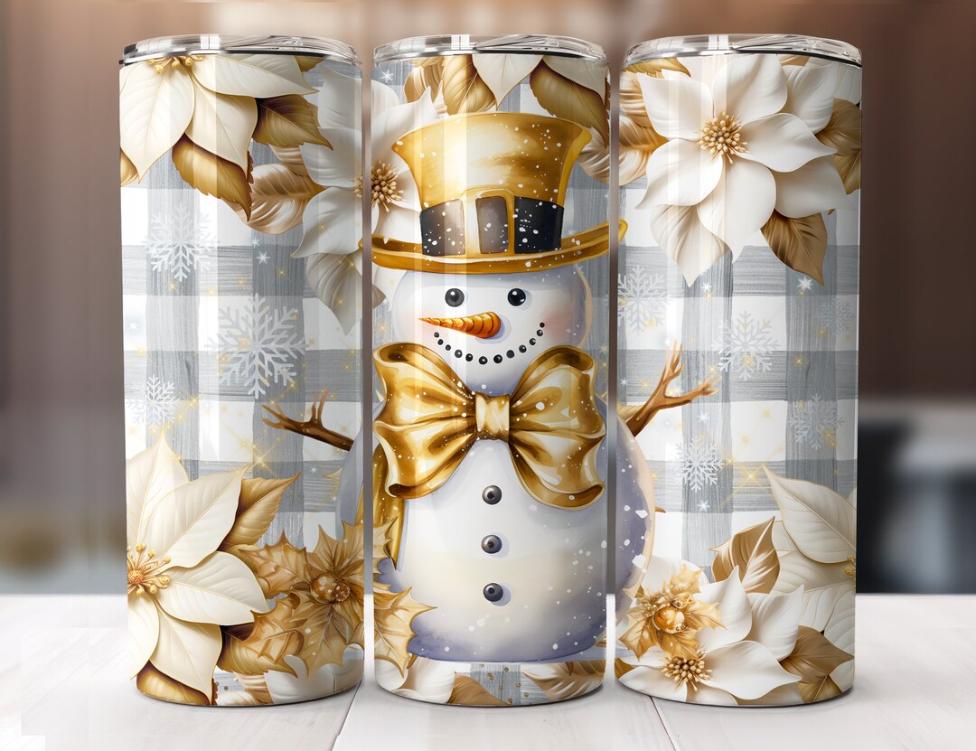 Gold Snowman 20 Oz Tumbler Wrap - Etsy