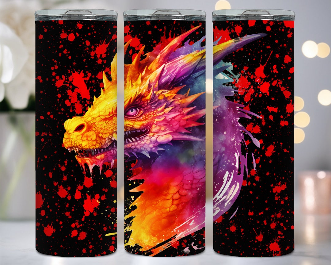 Dragon Tumbler Wrap Red Paint Splatter 20 Oz Tumbler Wrap - Etsy