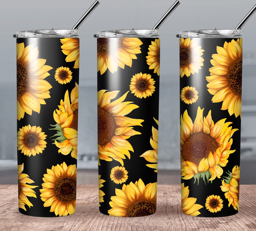 Sunflowers Tumbler Wrap Design,20oz Tumbler PNG Download,seamless ...