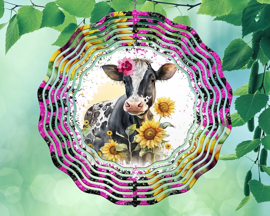 Cow Wind Spinner Sublimation Design - Etsy