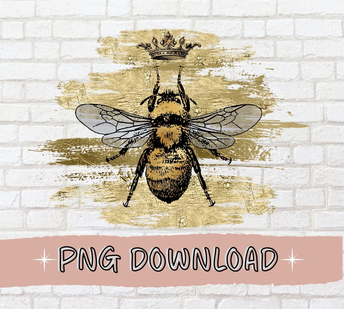 Queen Bee PNG Tshirt Design Digital Download Commercial Use | Etsy