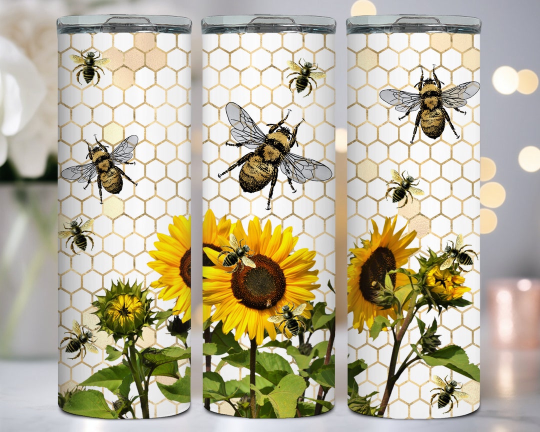 Bee Tumbler Wrap,sunflowers 20oz Tumbler Wrap PNG Download - Etsy