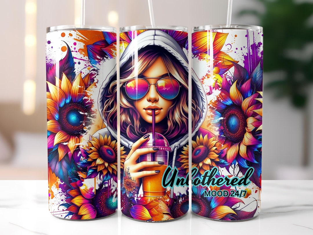 Unbothered Mood 24/7 Badass Girl Positive Affirmation 20 Oz Skinny ...