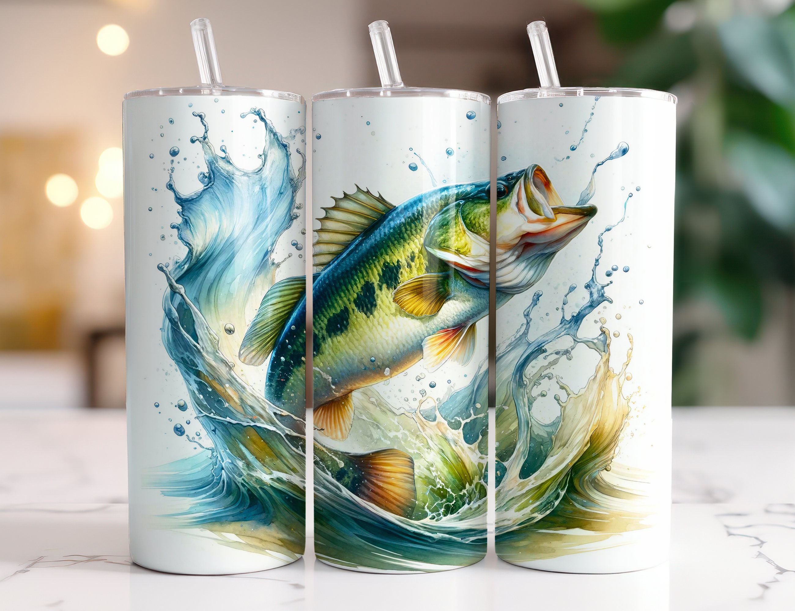 Bass Fish Tumbler Wrap 20 Oz Tumbler Sublimation Design - Etsy