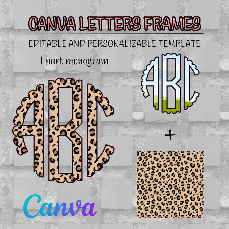Scalloped Canva Editable Monograms - Etsy