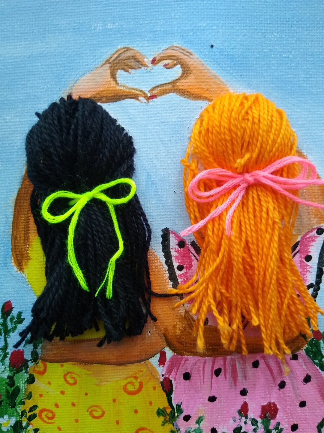 Best Friends Painting, Gift for Friend, Hand Painted Friends Acrylic - Etsy