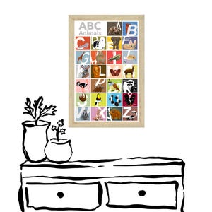 ABC Animal Kids Alphabet Poster - 11x17 Wall Art (unframed) - Etsy