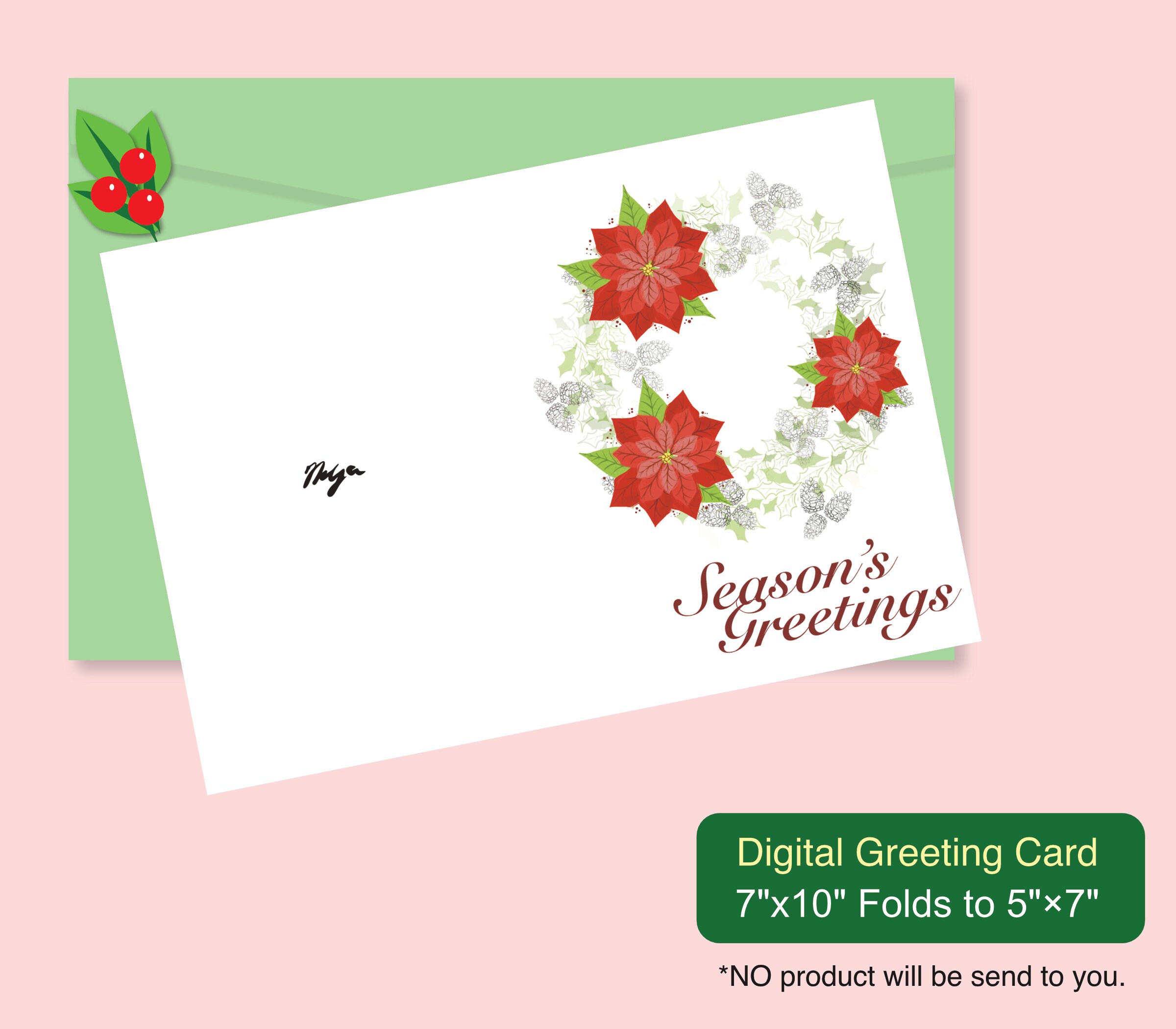 Printable Season's Greetings Digital Greeting Card - Etsy