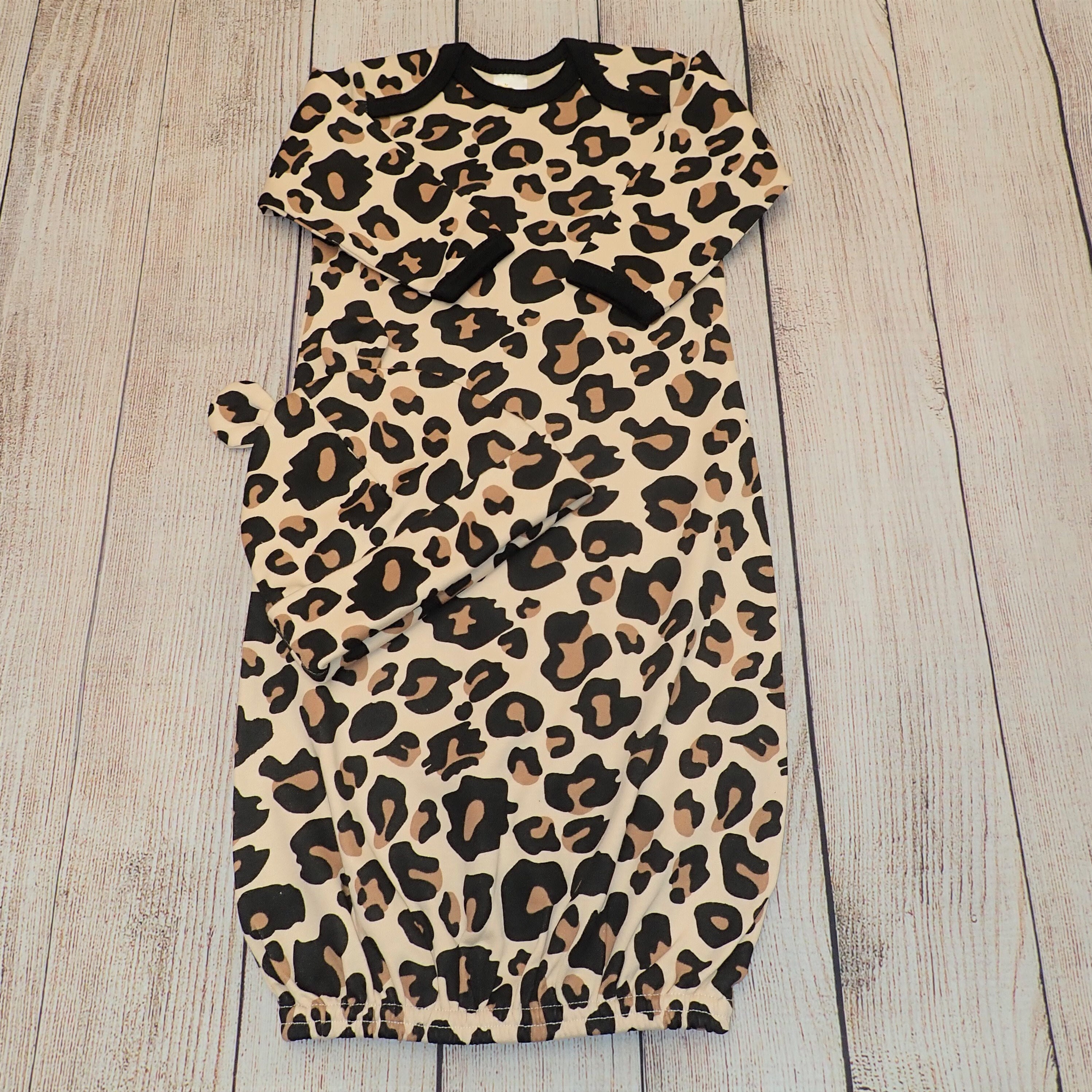 Baby Gown Leopard Print/ Blanket Leopard Print/ Bib Leopard Print/ Baby ...