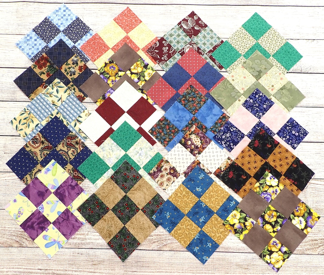 20 Vintage Nine Patch Blocks/ Vintage Nine Patch Bundle/ Vintage ...