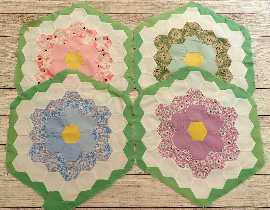 Vintage Flower Garden Blocks/ Large Vintage Flower Garden Block ...