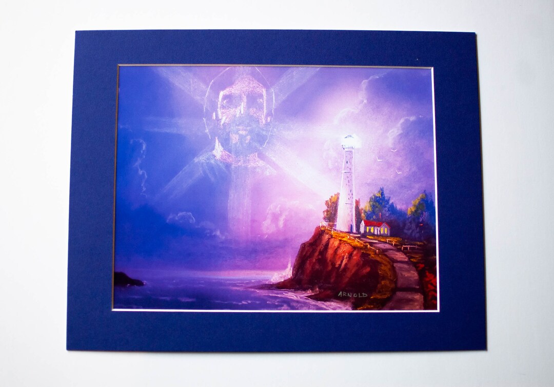 Jesus is the Light - 8X10 Matted Print (11X14), Lighthouse Print, Bible ...