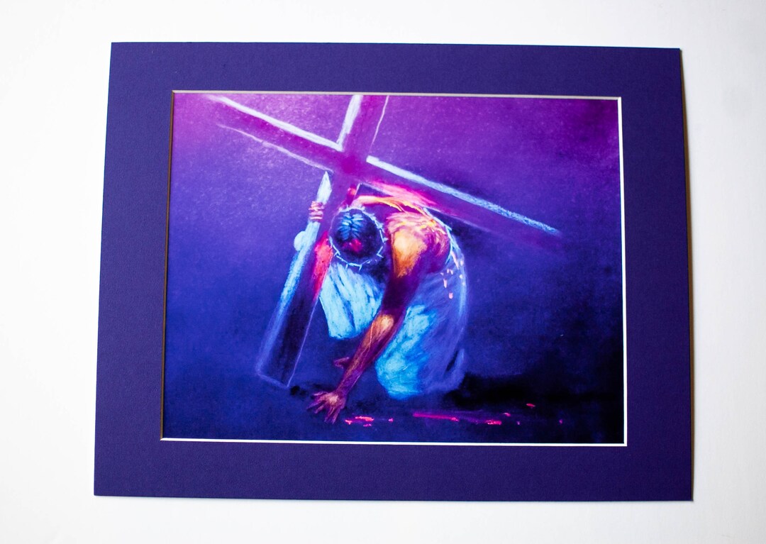 The Cross - 8X10 Matted Print (11X14), Crucifixion, Bible Art, Cross ...