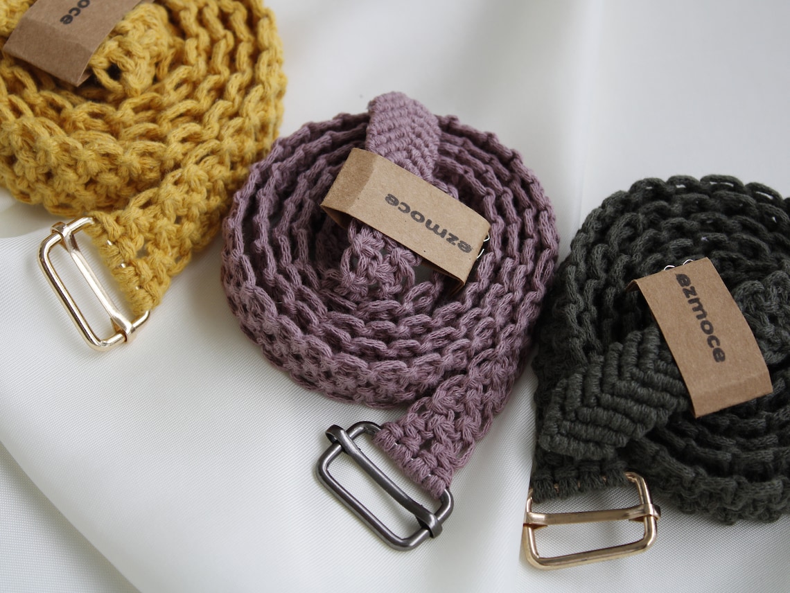Macrame Belt Handmade Macrame Belt Cotton Belt Boho Macrame - Etsy
