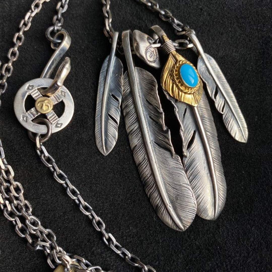 Feather Pendant Necklace, Silver Tribal Necklace, Eagle Claw Feather ...