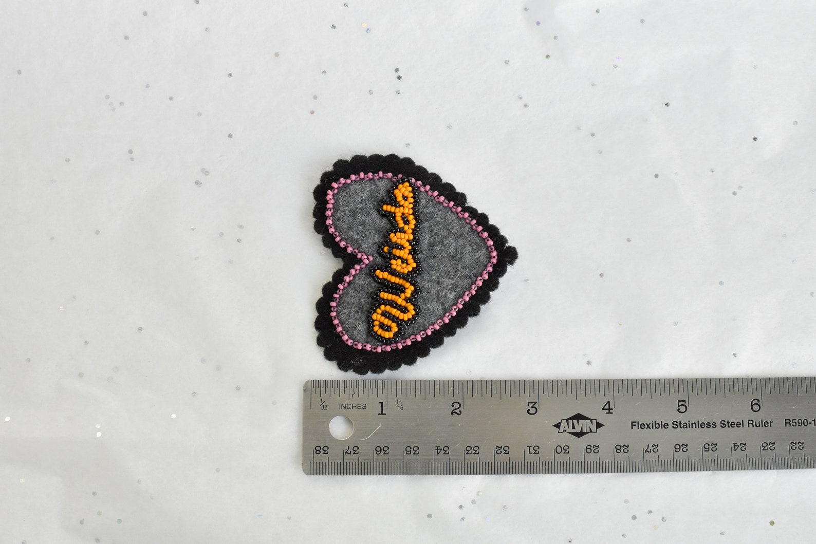Weirdo Patch Pin Seed Bead Pin Handmade Heart - Etsy