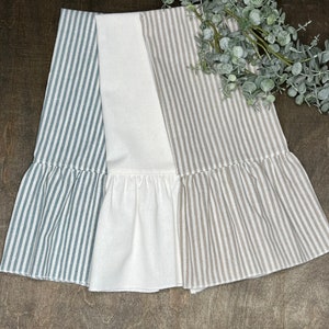 Farmhouse Ruffled Tea Towel,shabby Tea Towel,striped Tea Towel,linen ...