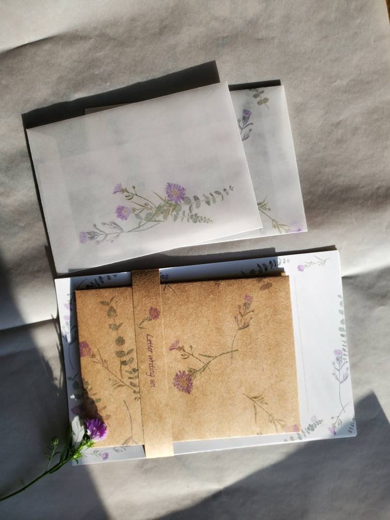 Letter Writing Set - Gift/cottagecore Floral Stationery With Envelopes ...