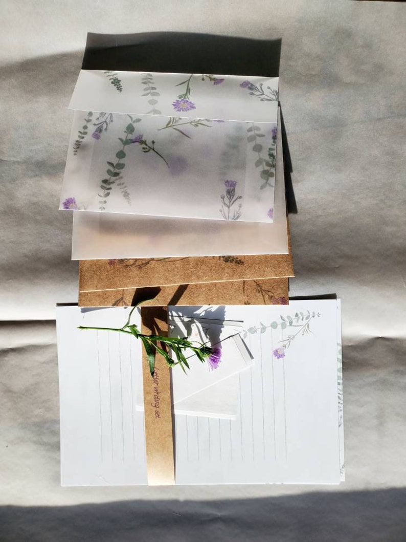 Letter Writing Set - Gift/cottagecore Floral Stationery With Envelopes ...