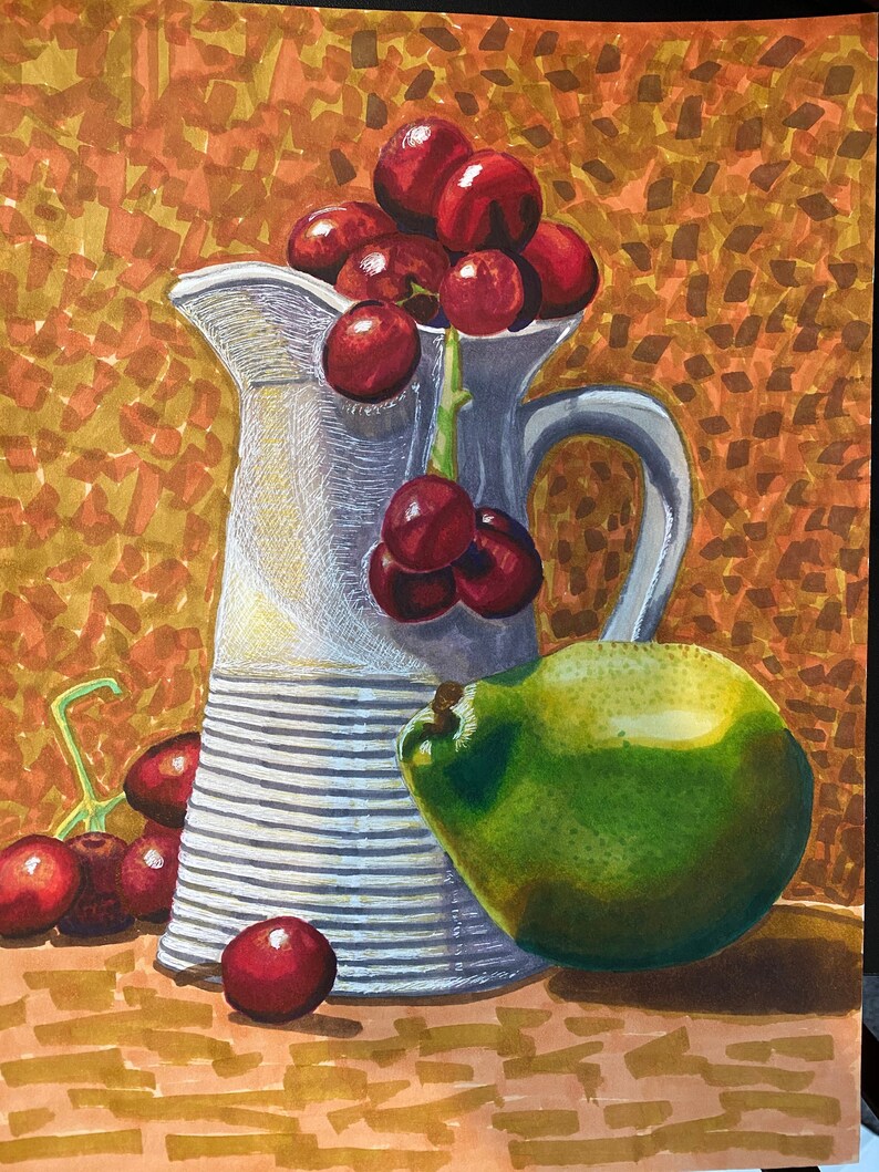 Pitcher and Fruit Still Life - Etsy