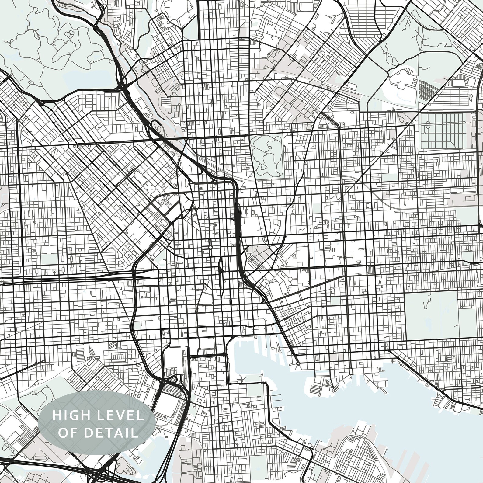 Baltimore Map Print Map of Baltimore Baltimore Maryland | Etsy