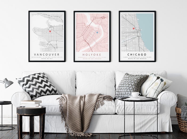 Custom Map Print Custom City Map Personalized Print Travel | Etsy