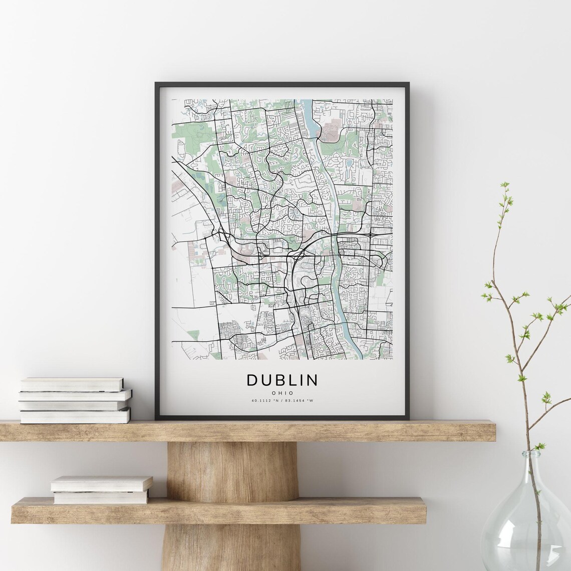 Dublin Ohio Map Print – Detailed Street Map Wall Art, Modern City Map ...