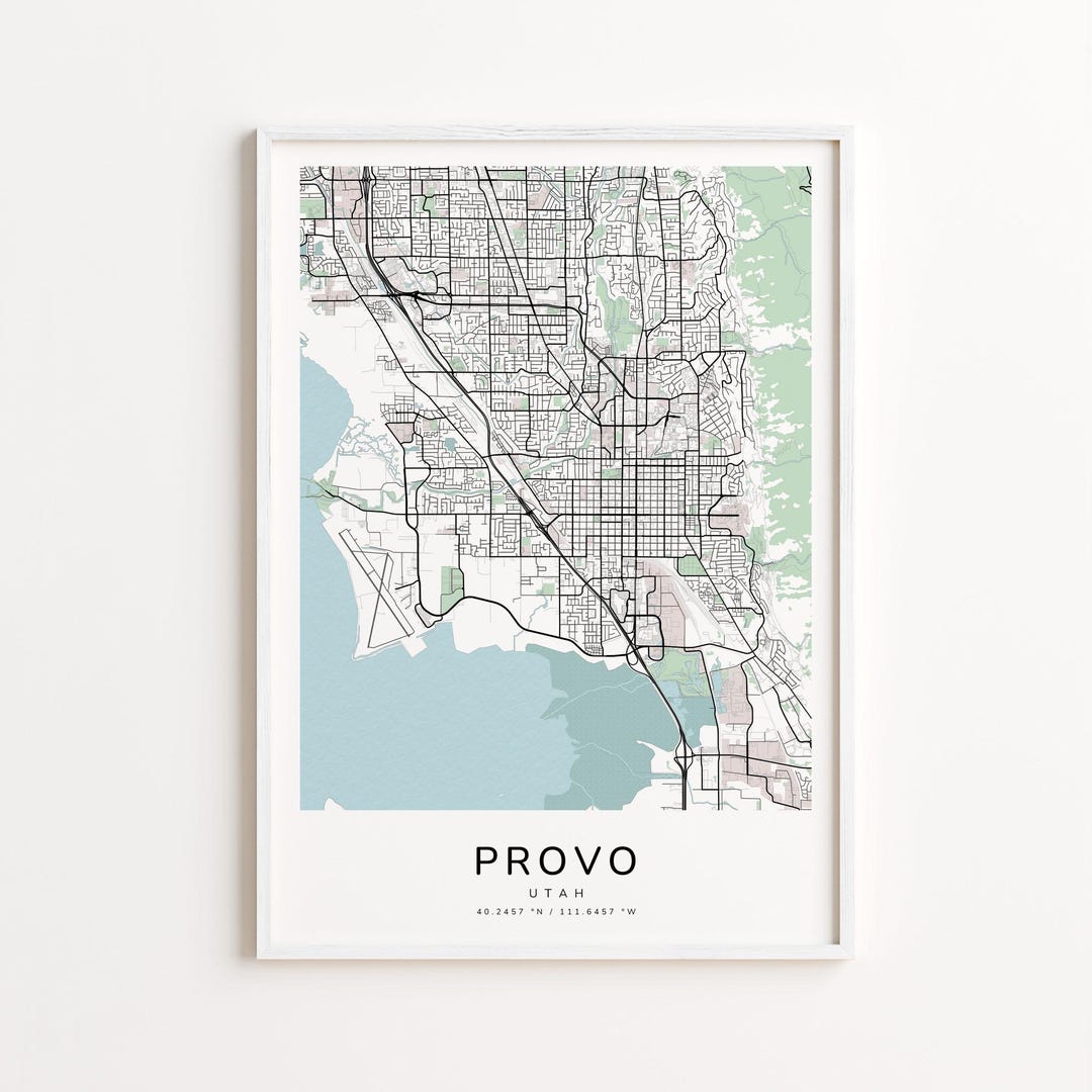 Provo Utah Map Print – Detailed Street Map Wall Art, Modern City Map ...