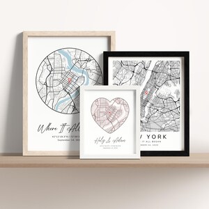 Custom Map Print, Custom City Map, Personalized Print, Travel Map Gift ...