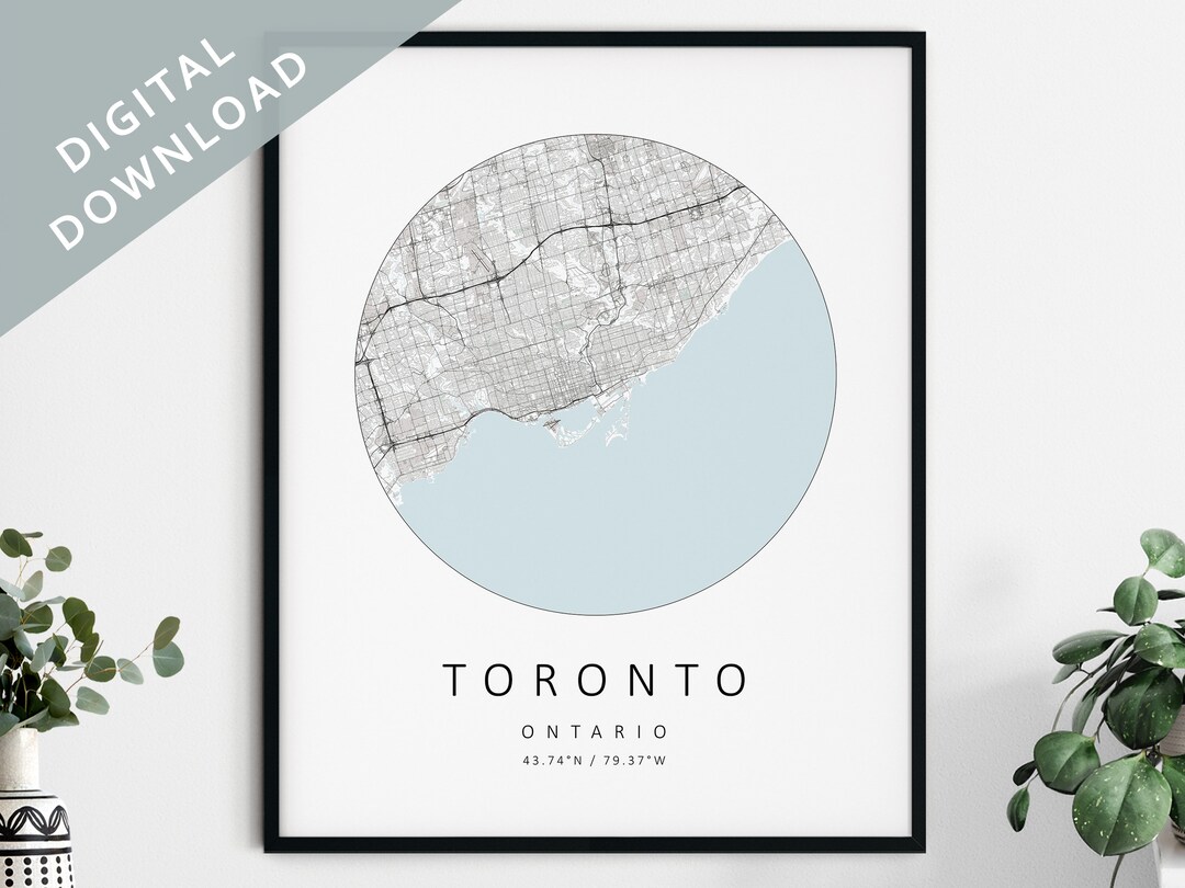 Toronto Map Print Map of Toronto Toronto Ontario City Map - Etsy