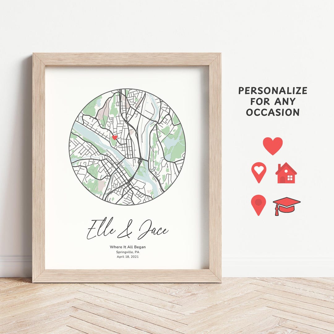 Custom Map Print | Personalised Map Print of Any Proposal Location ...
